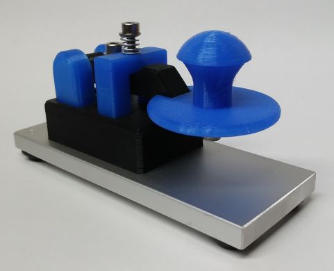 Blue Micro Navy Style Morse Code Key & 1/4 Aluminum Base Built With ...